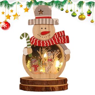 Generic Weihnachtsdekoration aus Holz - Dekoration mit Lichtern | Dekoration f&uuml;r das Weihnachtsfest, f&uuml;r Feier, Urlaub, Familientradition, Abend und