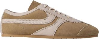 Dries Van Noten Femme, Chaussures, Beige, Taille: 36 EU Baskets en daim &agrave; finitions en cuir