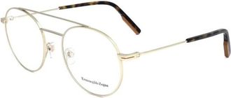 Ermenegildo Zegna Homme, Accessoires, Jaune, Taille: ONE Size Monture de lunettes ronde avec pont en m&eacute;tal