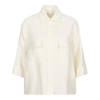Eleventy Lino Manica 3/4 - - Blouses & Shirts - Damen - Wei&szlig; - M