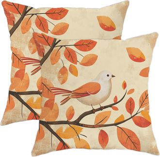 Generic Herbsttauben Kissenbezug Quadratische Kissenh&uuml;lle Weich Zierkissenbezug F&uuml;r Bett Balkon Sofa 45X45Cm 2Er Set
