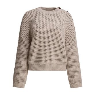 Brunello Cucinelli Femme, Pulls, Beige, Taille: 40 FR Pull Col V en M&eacute;lange de Cachemire