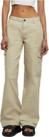 Urban Classics Pantalon Cargo Droit Taille Haute en Denim Femme