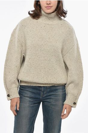 Bottega Veneta Turtleneck Wool Blend Pullover with Balloon Sleeves size Xs