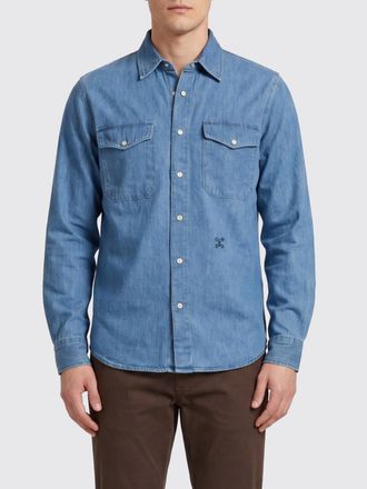 Closed Slim-Fit Hemd aus Baumwoll- und Hanfdenim mit franz&ouml;sischem Kragen