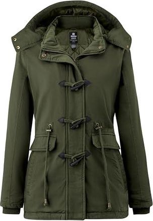 Wantdo Femme Manteau Hiver Chaud Veste Epaisse Manteau à Capuche en Fausse Fourrure Blouson Hiver Chaud Parka Hiver Chaude Multi-Poche Vert M