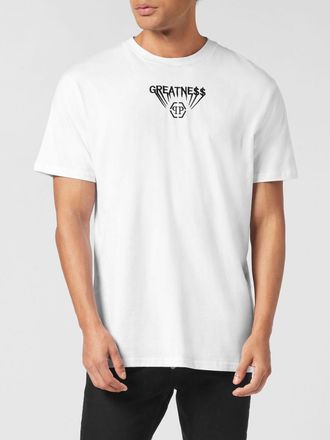 Philipp Plein T-Shirt aus Baumwolljersey mit kontrastierendem gesticktem Frontlogo