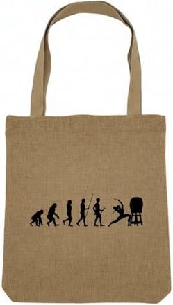 Fabulous Sac Shopping Tote Bag Aspect Lin - Evolution Taiko Japon Musique Instrument Musicien - Sac de Courses Toile Epaisse 360g Beige Naturel Cabas Port&eacute; Epa
