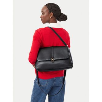 Tommy Hilfiger Handtasche Tommy Hilfiger Th Libre Satchel AW0AW19197 Schwarz