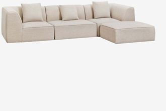 Sklum Cardea 3-teiliges modulares Sofa mit gepolstertem Hocker