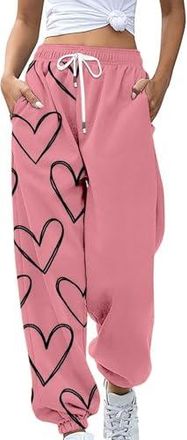 Generic Pantalon de Jogging pour Femme Pantalon Imprimé de Jolis Motifs Taille Haute Pantalon de Sport Pantalon Confortable avec Poches Pantalon Detente Femme