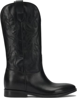 Strategia Stiefel - Mid-Calf Leather Ankle Boots With Pointed Toe - Gr. 38,5 (EU) - in Schwarz - f&uuml;r Damen