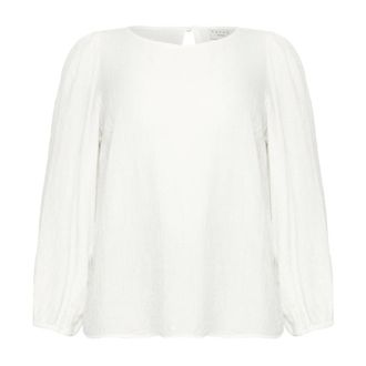 Kaffe Curve Femme, Blouses et Chemises, Blanc, Taille: 52 FR Chemisier Féminin avec Col Bateau