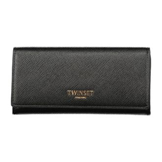 Twinset Portefeuille &agrave; rabat avec logo - Femme - Accessoires - Noir - Taille: ONE Size