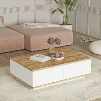 Pier Import Table basse scandinave, 2 niches de rangement ferm&eacute;es MARFA