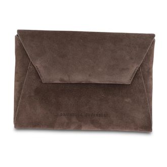 Brunello Cucinelli Femme, Sacs, Brun, Taille: ONE Size Pochette en daim Duo avec Precious Chain