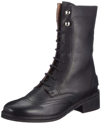 Shabbies Amsterdam Amsterdam Damen SHS0783 Ankle Boot LACE UP & Zipper, Black, 36 EU
