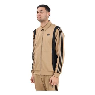 adidas Homme, Sweatshirts et sweats &agrave; capuche, Beige, Taille: XS Adicolor Panel Zip SweaT-shirt