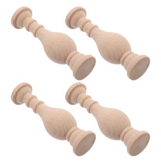 Cabilock FIXOSHEE 4 St&uuml;ck Unbehandelte Holzspindeln 4 St&uuml;ck R&ouml;misch Inspirierte Robuste Holzbaluster f&uuml;r M&ouml;bel und Treppengel&auml;nder - 3,89 X 1,10 X 1,10 Zoll Se