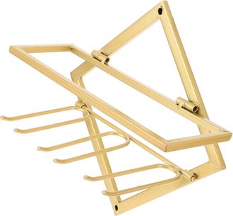 Lurrose Kreatives Faltbares Wand weinregal aus Hochwertigem Stahl Rotgoldener Goblet Flaschenhalter Platzsparend Staubfrei für Bar Küche und Restaurant