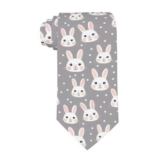 Generic Visage De Lapin Mignon Cravate Homme Élégante Cravate Classique Cravatte Pour Adultes Fêtes Célébrations