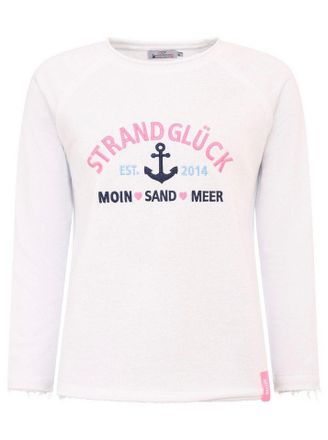 Zwillingsherz Sweatshirt Strandgl&uuml;ck mit Used-Look Kanten