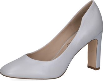 Caprice Damen Pumps aus Leder mit Blockabsatz, Grau (Lt.Blue Perl), 39 EU