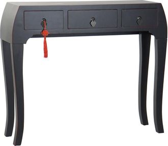 DKD Home Decor Console Sapin Mdf 96X26X80 Oriental Noir