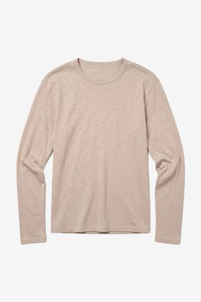 Knowledge Cotton Apparel Herren vegan Langarmshirt Slub Hellgrau