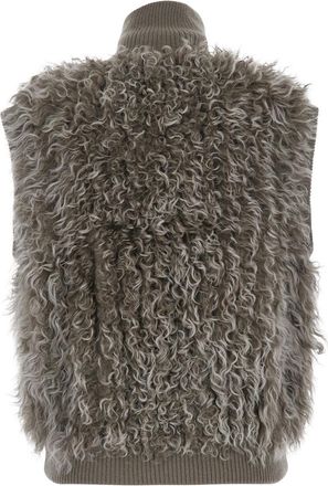 P.A.R.O.S.H. Curly Wool Gilet - Beige