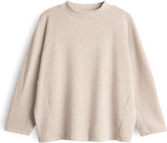 OPUS Damen Dreiviertelarmshirt | SUCOZY Regular Jerseyshirt mit grafischem Muster Macadamia, 44