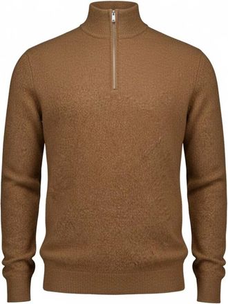 Profuomo Pull &agrave; demi-zip - Homme - Pulls - Brun - Taille: XL