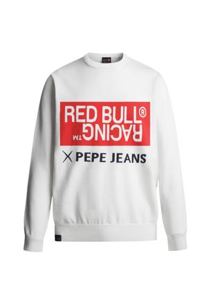 Pepe Jeans London Red Bull Racing X Pepe Jeans Herren RBR Intarsia Logo Knit Crew Neck Strickwaren, White (Off White), XX-Large