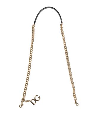 Dolce & Gabbana Womens Brown Leopard Gold Brass Chain Accessory Shoulder Strap Calf Leather Real Bag