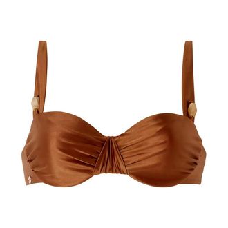 Brigitte Bardot Haut de maillot de bain bandeau marron Songe