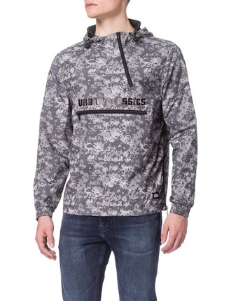Urban Classics Commuter Pull Over Jacket, Dark digital camo, XL