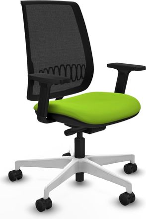 Piqueras y Crespo Hochstuhl, drehbar, mit 2D-Armlehnen, h&ouml;henverstellbare Lendenwirbelst&uuml;tze, ausgestattet mit Syncro/Traslack und eingespritztem Schaum, Schwarz/Pistaz