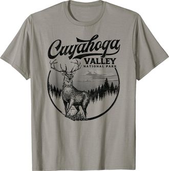 Giant Step Design Co. Vintage Cuyahoga Valley National Park Retro Stag T-Shirt