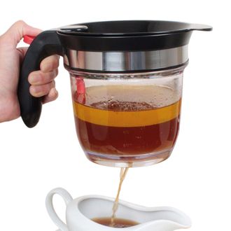 Generico Fettabscheider: 1 Liter Fettsieb mit Bodenfreigabe, effiziente Trennung von Suppenbr&uuml;he, Fleischbr&uuml;he und Sauce, K&uuml;chenzubeh&ouml;r