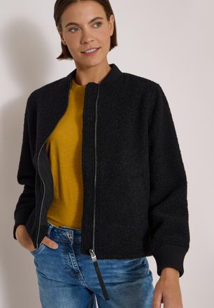 Cecil Blouson CECIL, Damen, Gr. XXL (46), schwarz, Stoff, Oberstoff: 100% Polyester. Futter: 100% Polyester, unifarben, normal normal, Rundhals, elastischer