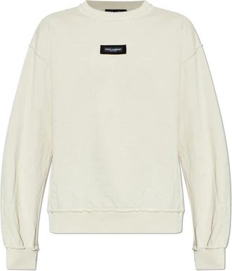 Dolce & Gabbana Homme, Sweatshirts et sweats &agrave; capuche, Beige, Taille: XL SweaT-shirt Effet Vintage