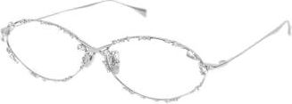 Generic Lunettes de vue ovales orn&eacute;es de strass - Monture m&eacute;tallique fine et scintillante - Lunettes tendance &eacute;l&eacute;gantes pour la d&eacute;coration quotidienne pour fe