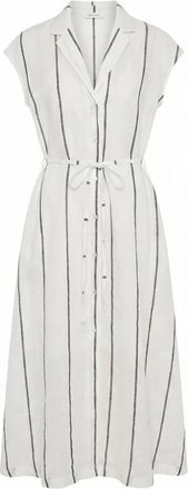 Meimeij Femme, Robes, Blanc, Taille: 40 FR Longue Robe Chemise &Eacute;vas&eacute;e