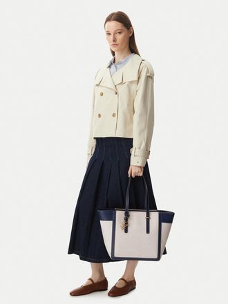 Tommy Hilfiger Handtasche Tommy Hilfiger Th Script Tote Canvas AW0AW18829 Creme