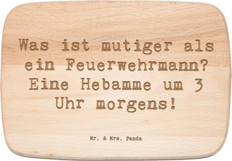 Mr. & Mrs. Panda Fr&uuml;hst&uuml;cksbrett Spruch Mutige Hebamme - Geschenk, Hebamme um 3 Uhr morgens, Geschenke mit Herz, Flexibilit&auml;t, Hebammen Hingabe