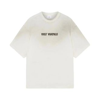 Axel Arigato Wei&szlig;es Logo-Print Crew Neck T-Shirt - - Tops - Herren - Wei&szlig; - XL