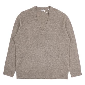 Aspesi Femme, Pulls, Gris, Taille: 42 FR Pull en maille col V en laine m&eacute;lang&eacute;e