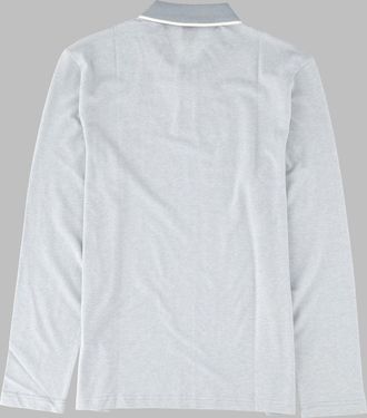HUGO BOSS Long-Sleeved Cotton Polo Shirt - Gray