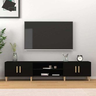 vidaXL Vidaxl - Meuble tv noir 180x31,5x40 cm bois ding&eacute;nierie