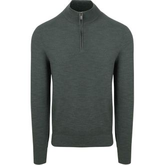 Suitable Pine Knit Pull Demi-Zip Vert